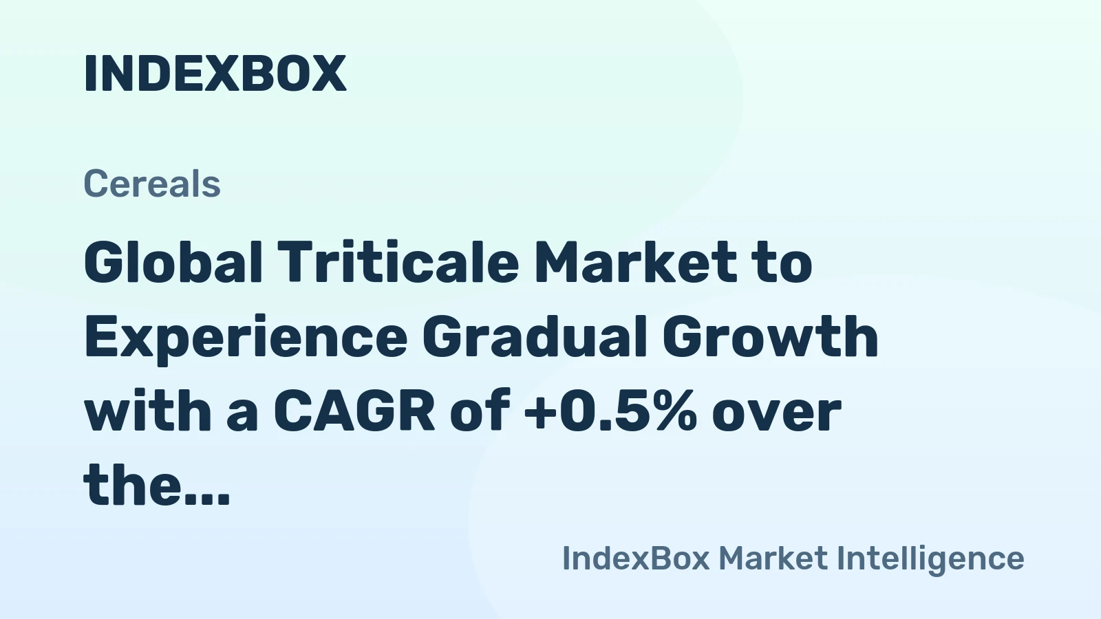 Global Triticale Market to Experience Gradual Growth with a CAGR of +0.5% over the Next Decade