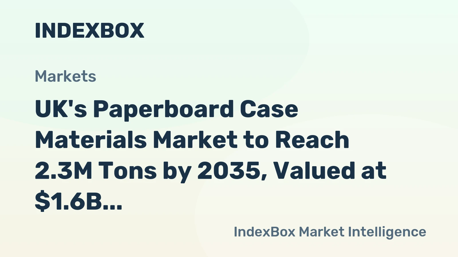 UK's Paperboard Case Materials Market to Reach 2.3M Tons by 2035, Valued at $1.6B