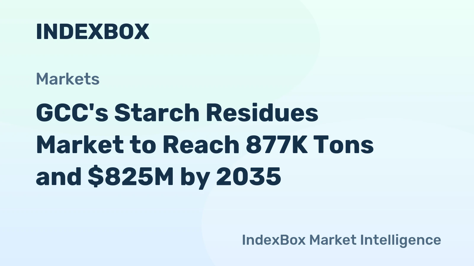 GCC's Starch Residues Market to Reach 877K Tons and $825M by 2035
