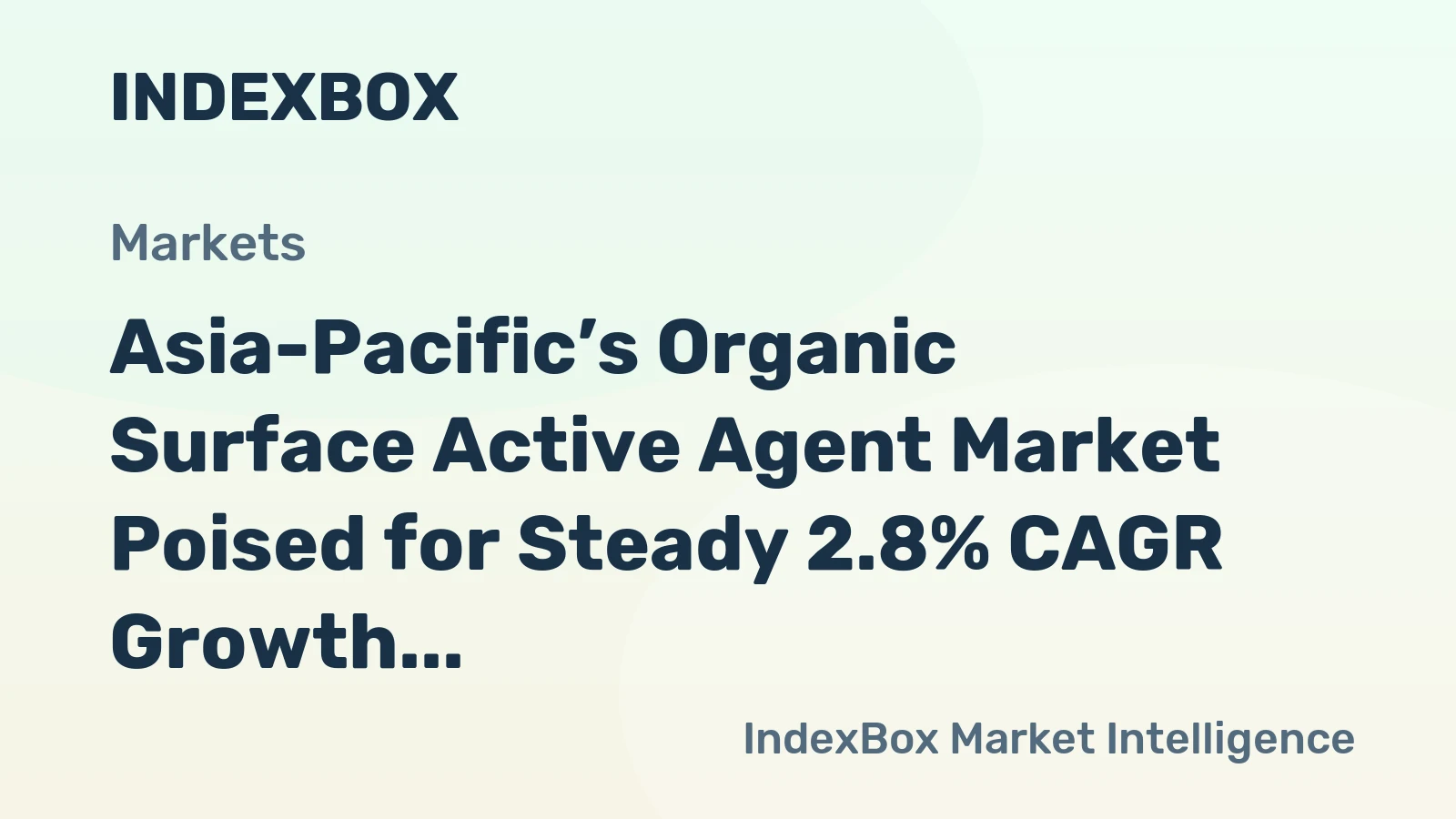 Asia-Pacific’s Organic Surface Active Agent Market Poised for Steady 2.8% CAGR Growth Through 2035