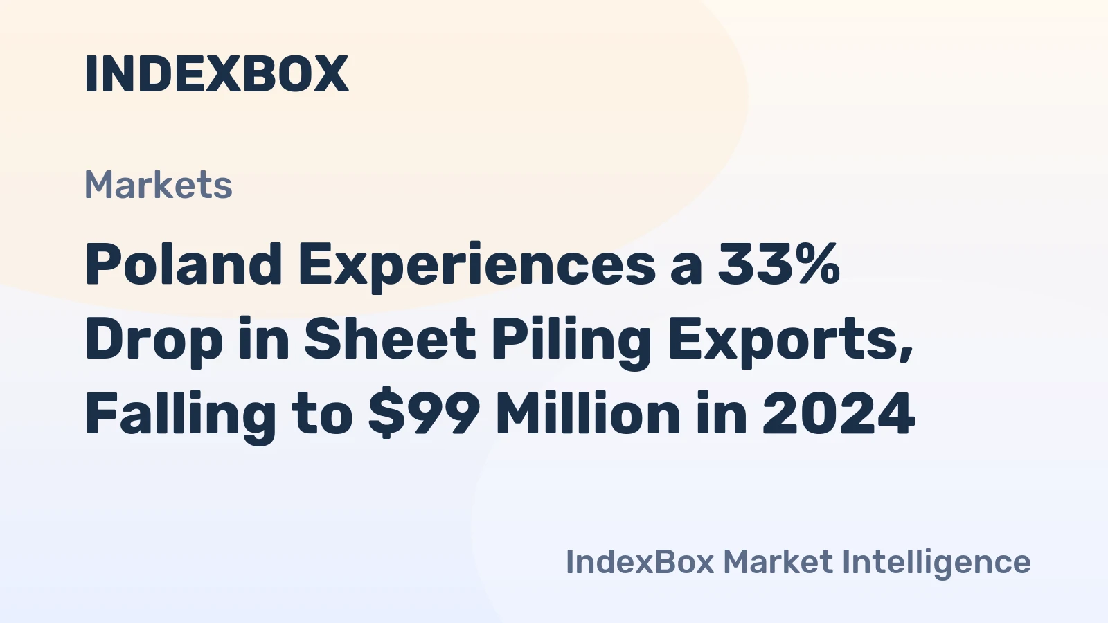 Poland Experiences a 33% Drop in Sheet Piling Exports, Falling to $99 Million in 2024