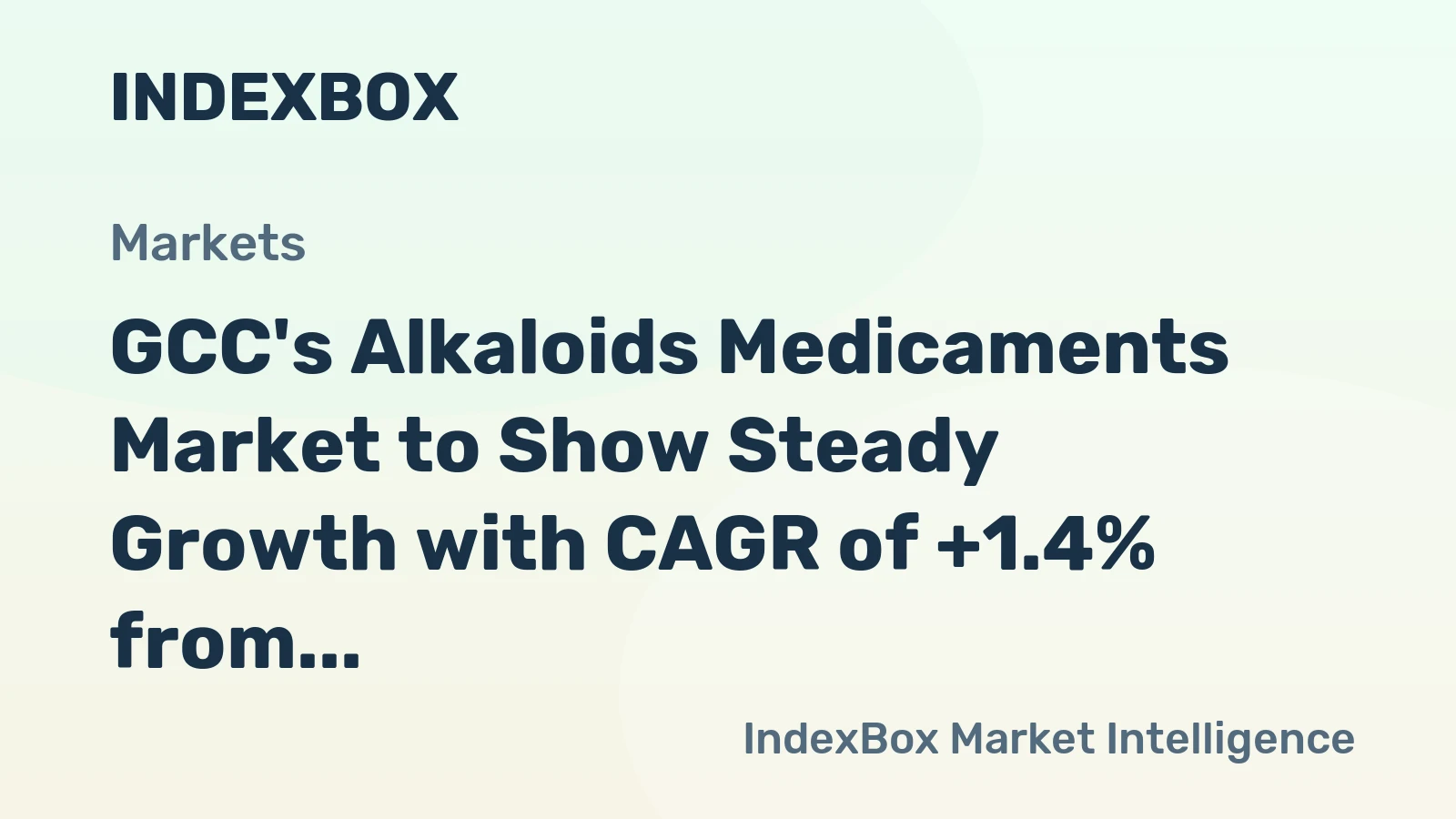 GCC's Alkaloids Medicaments Market to Show Steady Growth with CAGR of +1.4% from 2024-2035