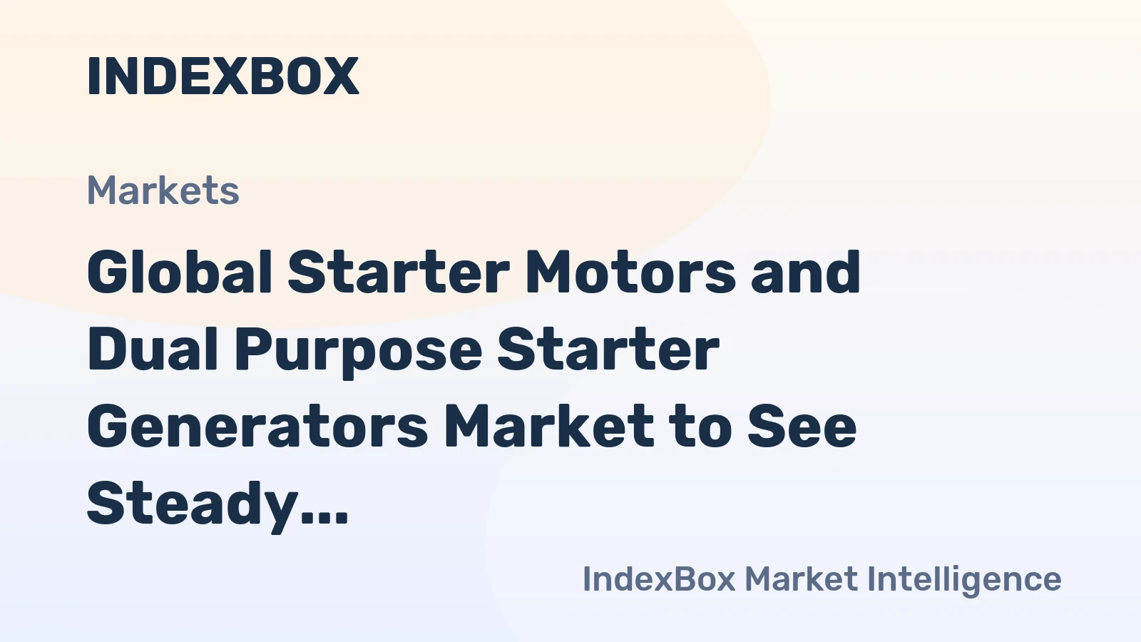 Global Starter Motors and Dual Purpose Starter Generators Market to See Steady Growth with +1.9% CAGR from 2024 to 2035