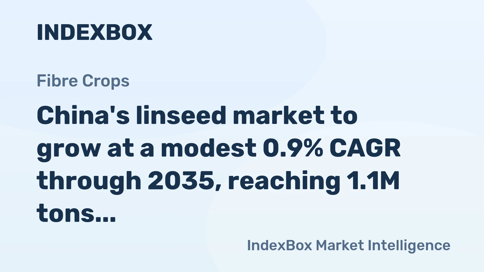 China's linseed market to grow at a modest 0.9% CAGR through 2035, reaching 1.1M tons, driven by sustained demand despite recent volatility.