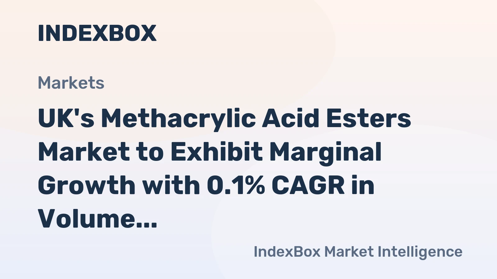 UK's Methacrylic Acid Esters Market to Exhibit Marginal Growth with 0.1% CAGR in Volume and Value from 2024 to 2035