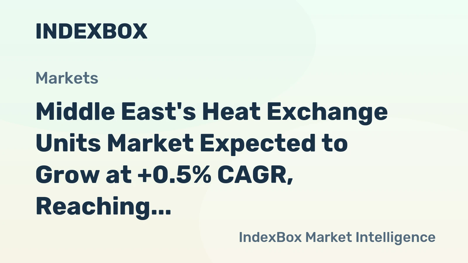 Middle East's Heat Exchange Units Market Expected to Grow at +0.5% CAGR, Reaching $19.8B by 2035