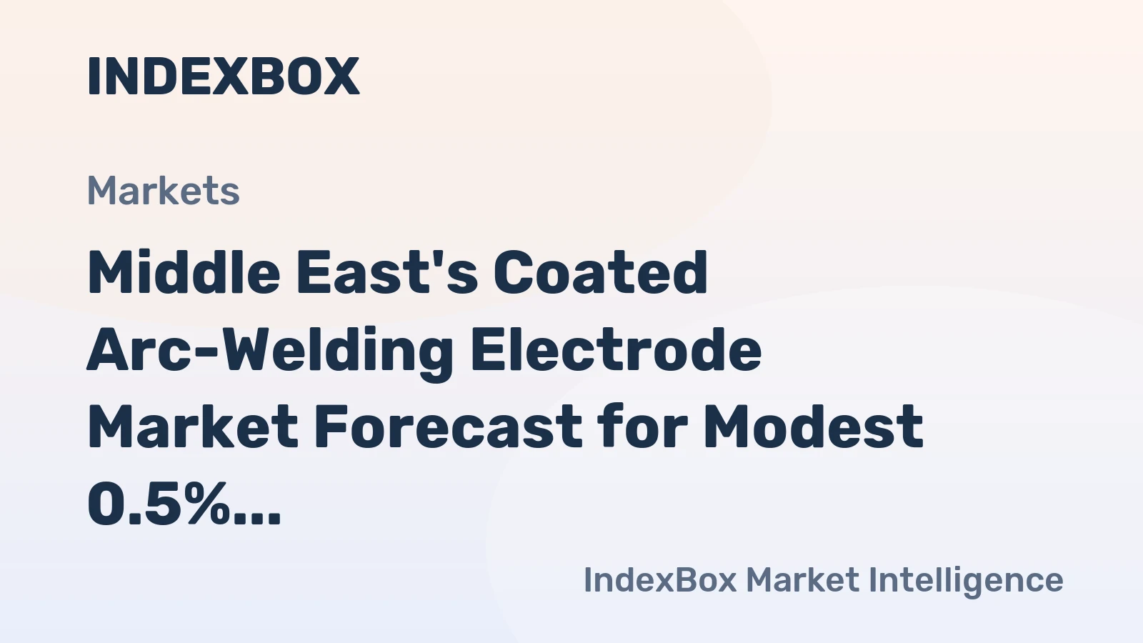 Middle East's Coated Arc-Welding Electrode Market Forecast for Modest 0.5% CAGR Growth Through 2035