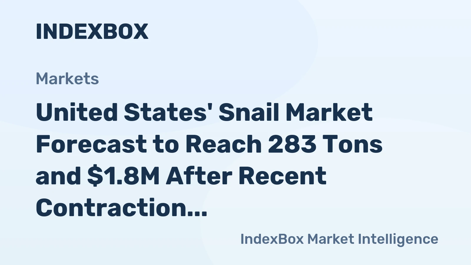 United States' Snail Market Forecast to Reach 283 Tons and $1.8M After Recent Contraction