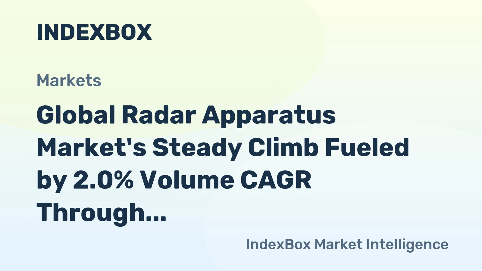Global Radar Apparatus Market's Steady Climb Fueled by 2.0% Volume CAGR Through 2035