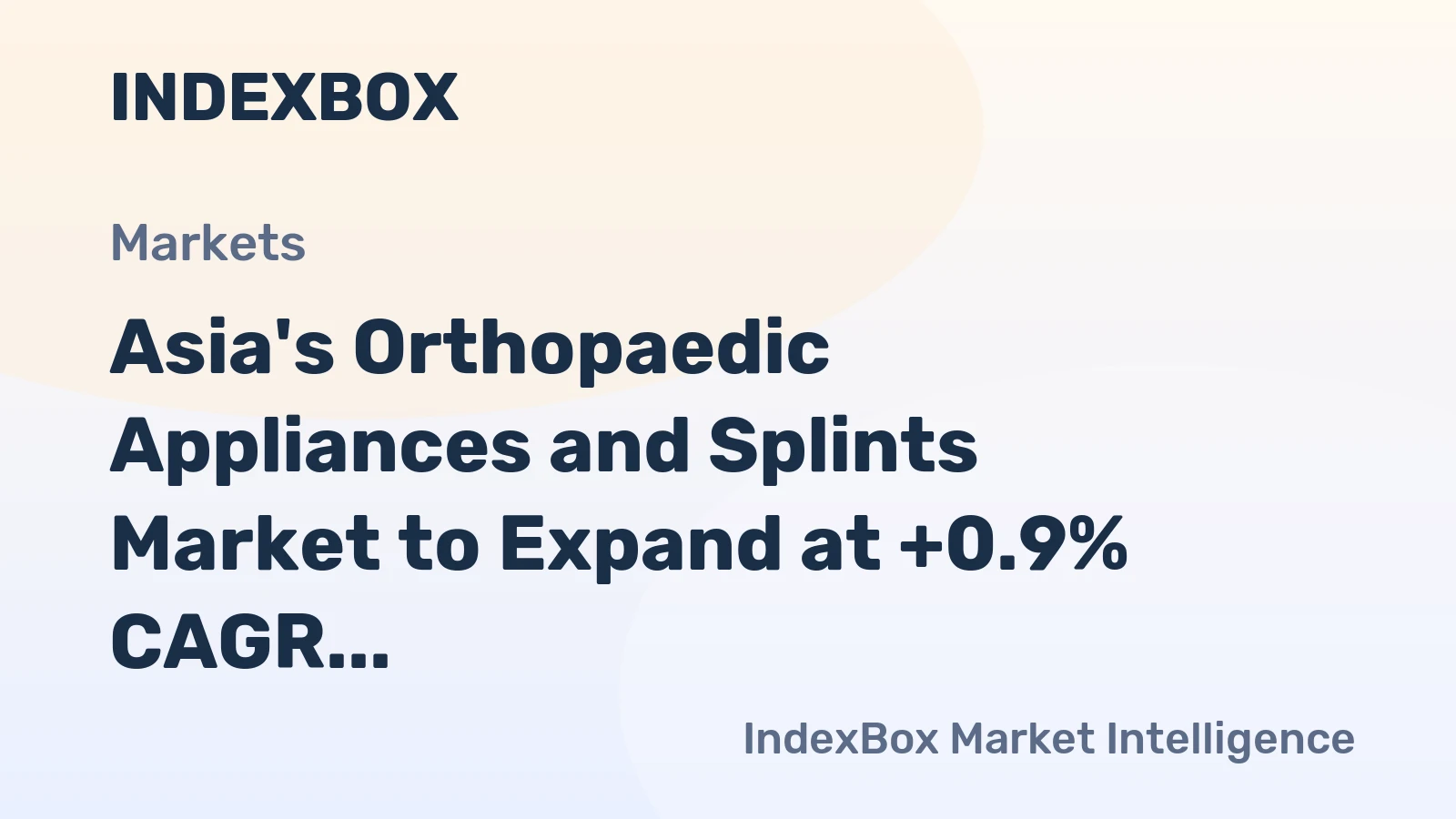 Asia's Orthopaedic Appliances and Splints Market to Expand at +0.9% CAGR, Reaching 277M Units by 2035
