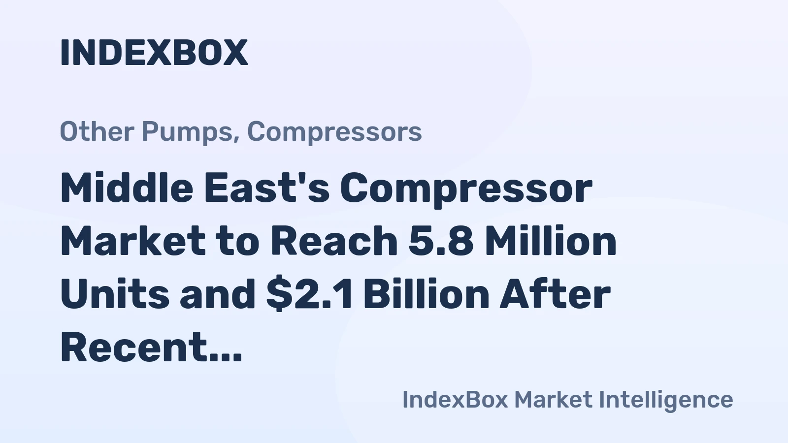 Middle East's Compressor Market to Reach 5.8 Million Units and $2.1 Billion After Recent Contraction