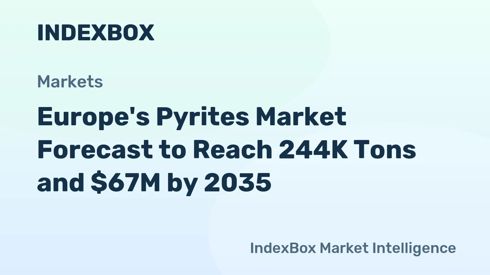 Europe's Pyrites Market Forecast to Reach 244K Tons and $67M by 2035