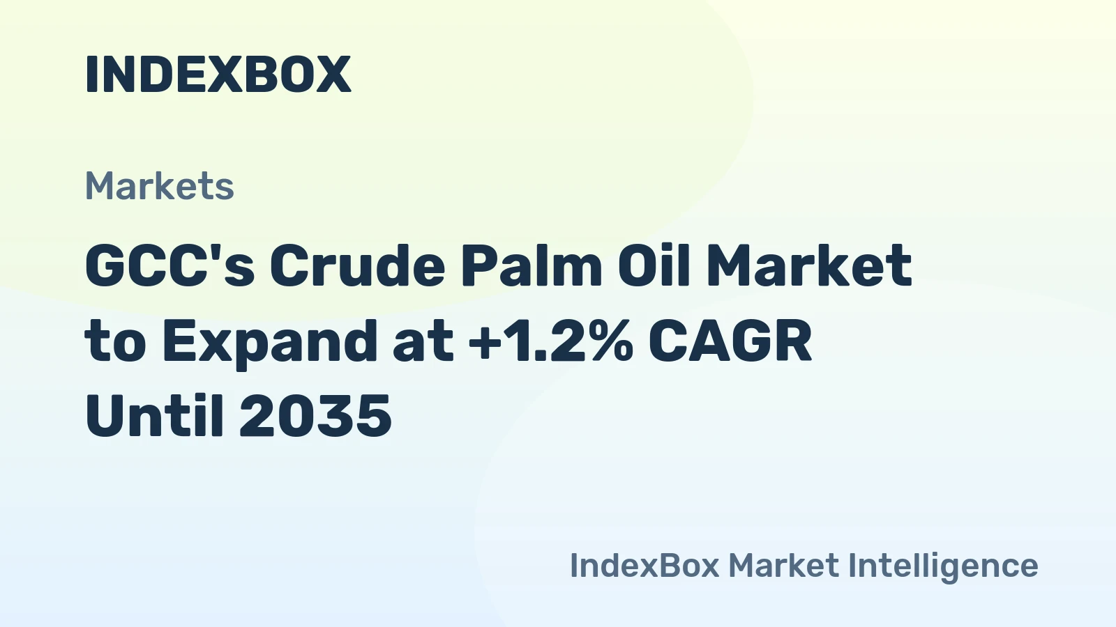 GCC's Crude Palm Oil Market to Expand at +1.2% CAGR Until 2035