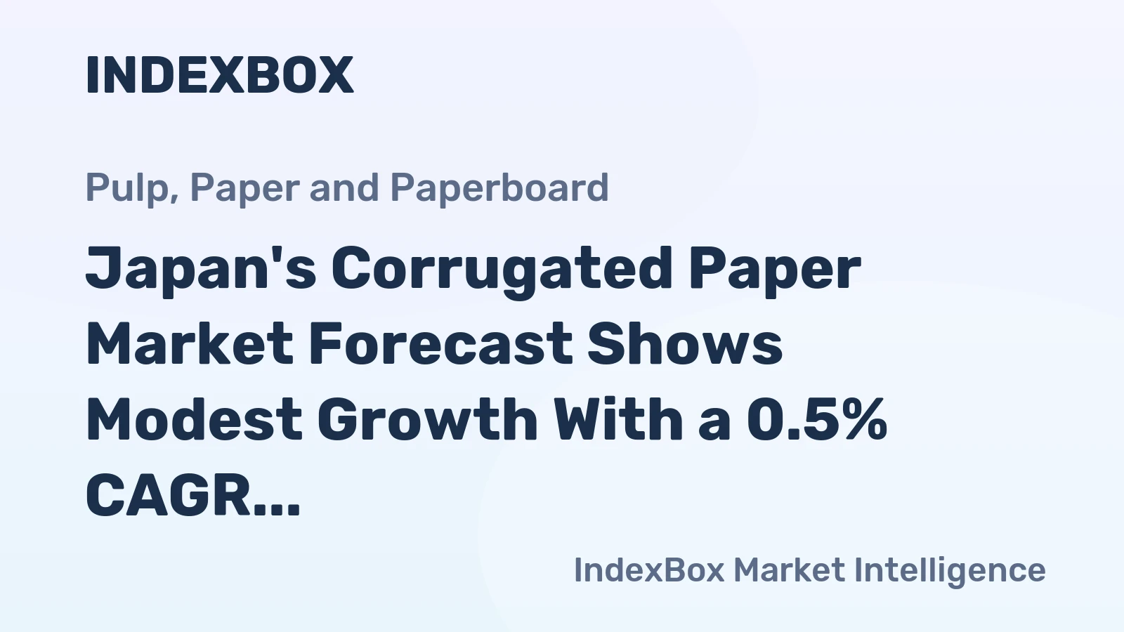 Japan's Corrugated Paper Market Forecast Shows Modest Growth With a 0.5% CAGR Through 2035
