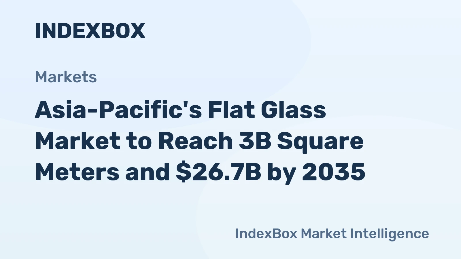 Asia-Pacific's Flat Glass Market to Reach 3B Square Meters and $26.7B by 2035