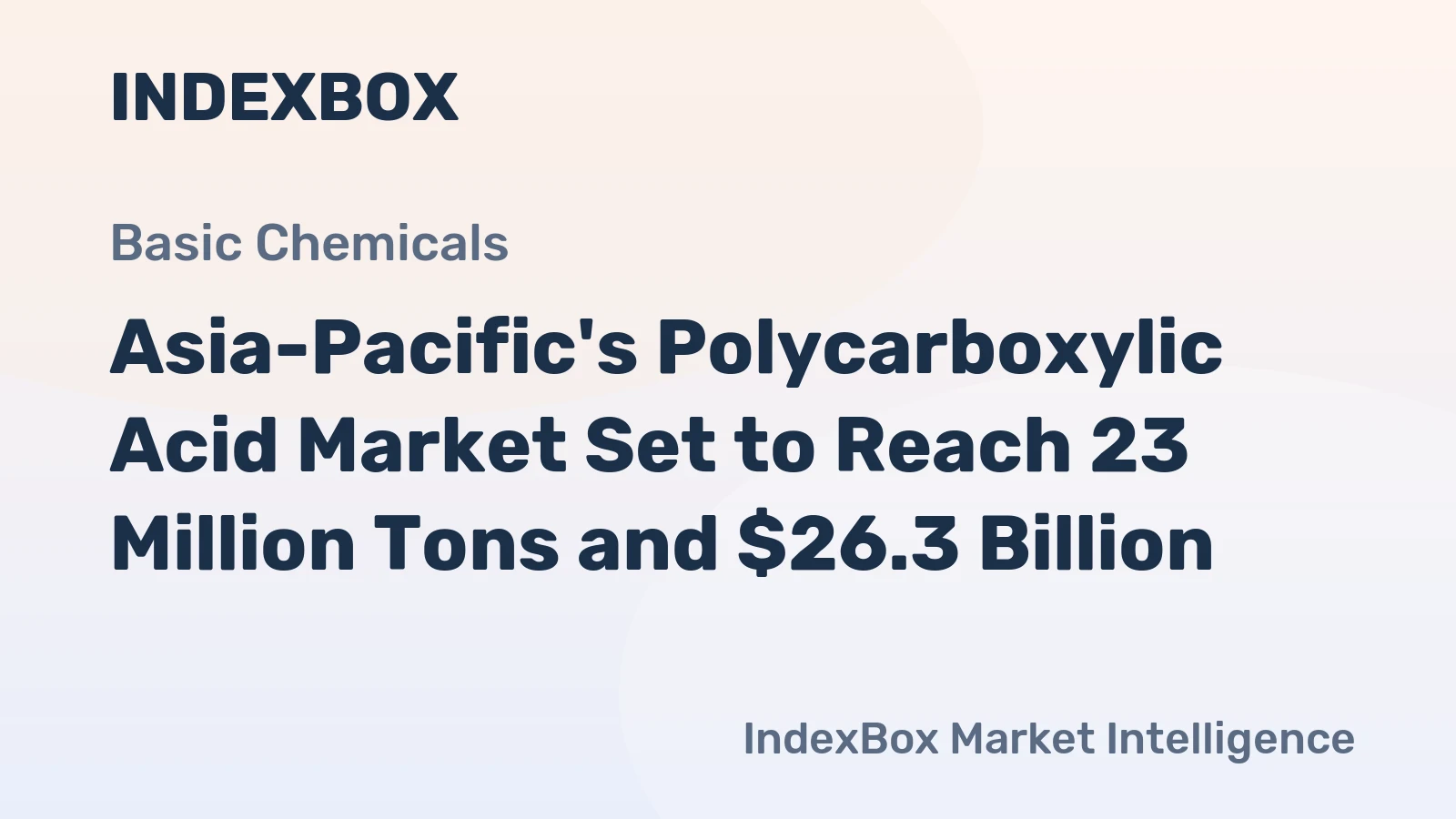Asia-Pacific's Polycarboxylic Acid Market Set to Reach 23 Million Tons and $26.3 Billion