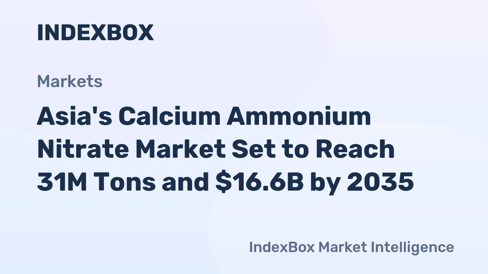 Asia's Calcium Ammonium Nitrate Market Set to Reach 31M Tons and $16.6B by 2035
