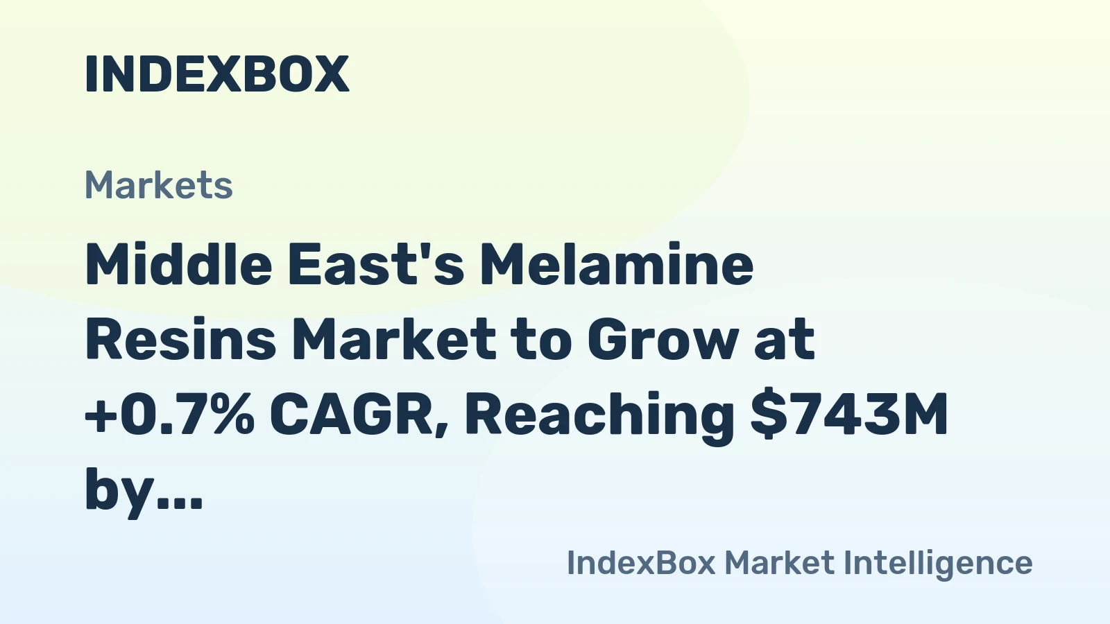 Middle East's Melamine Resins Market to Grow at +0.7% CAGR, Reaching $743M by 2035