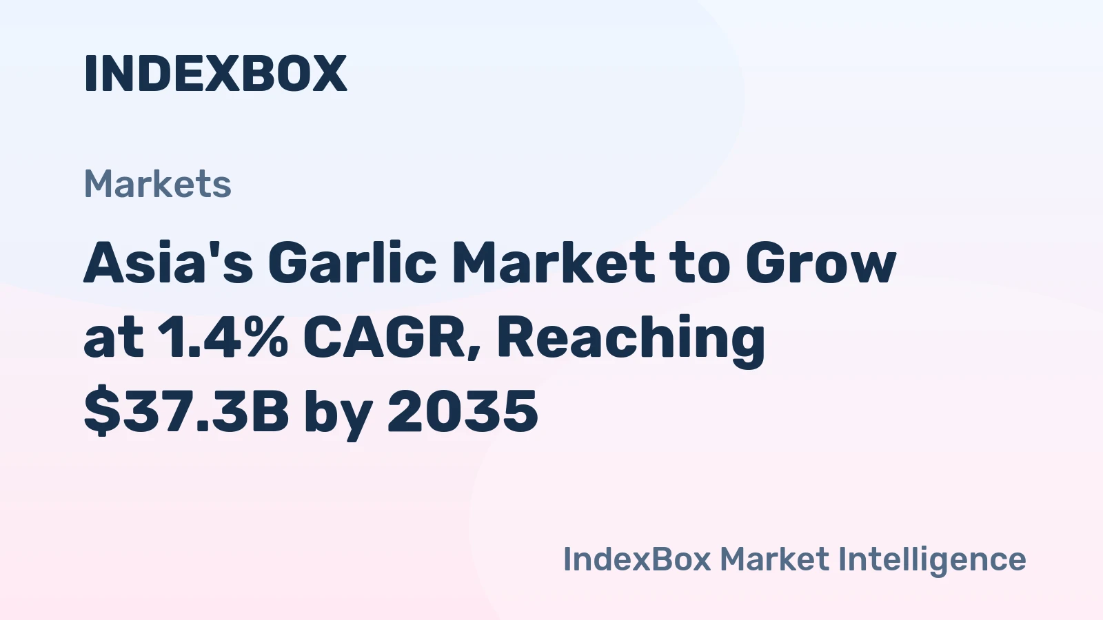 Asia's Garlic Market to Grow at 1.4% CAGR, Reaching $37.3B by 2035