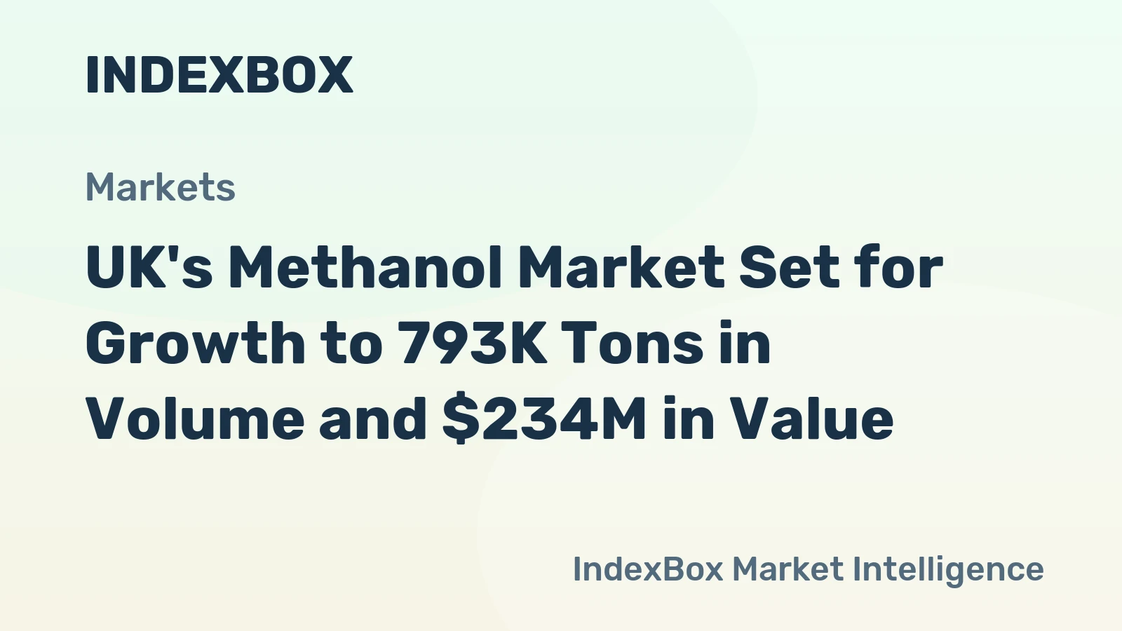 UK's Methanol Market Set for Growth to 793K Tons in Volume and $234M in Value