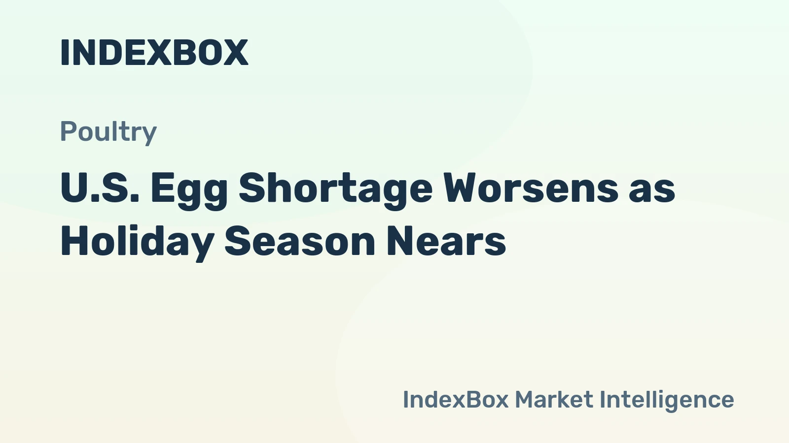 U.S. Egg Shortage Worsens as Holiday Season Nears