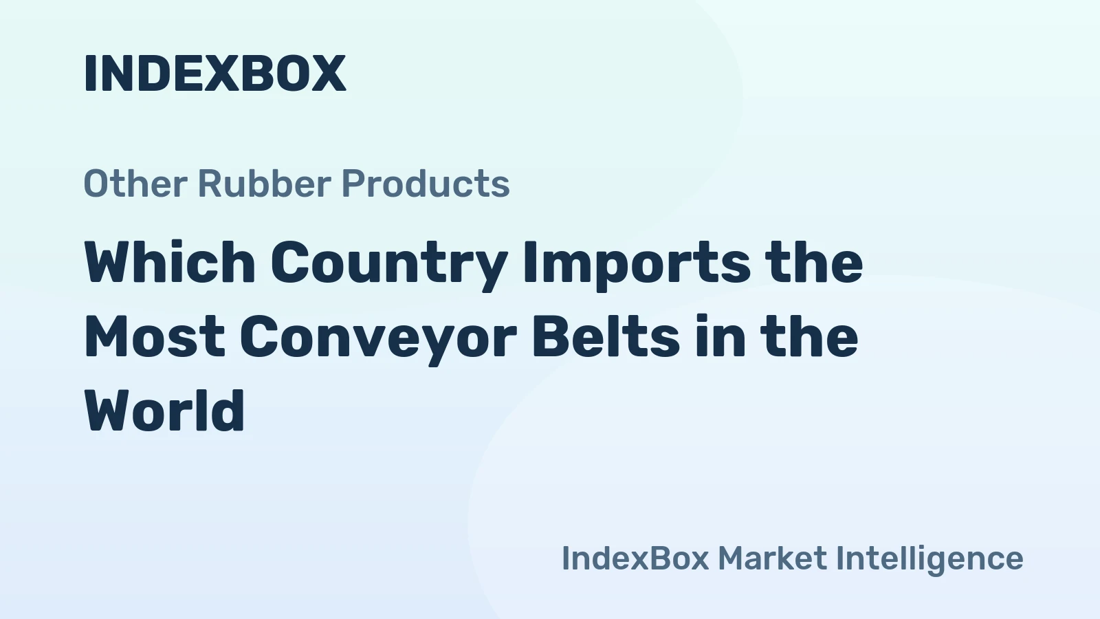 Which Country Imports the Most Conveyor Belts in the World?