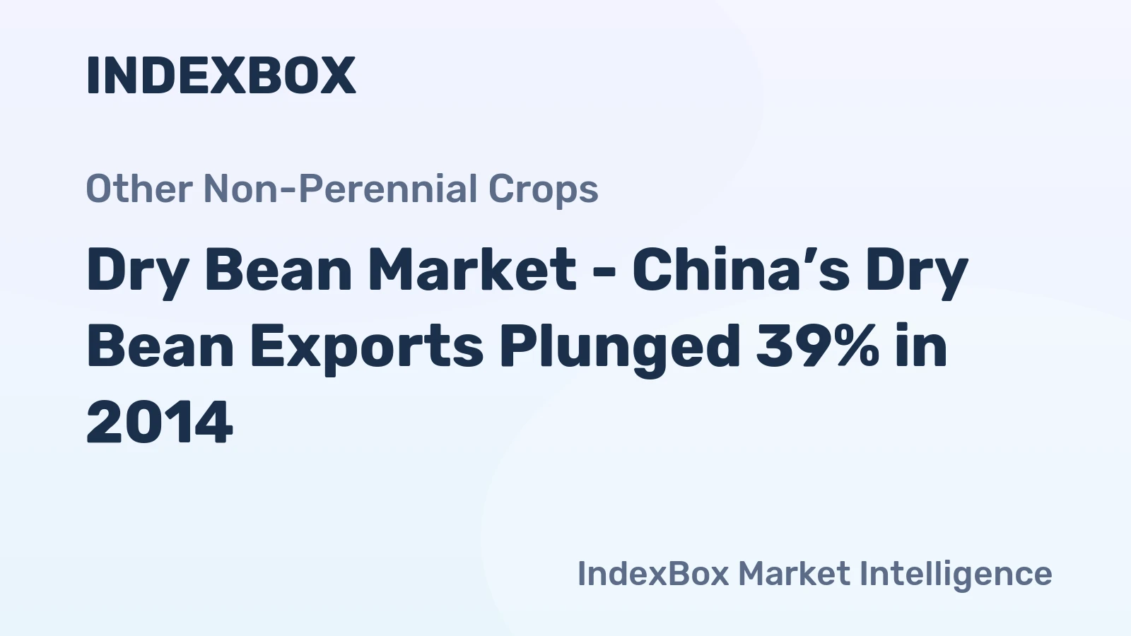 Dry Bean Market - China’s Dry Bean Exports Plunged 39% in 2014