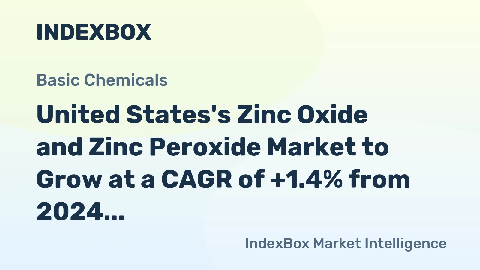 United States's Zinc Oxide and Zinc Peroxide Market to Grow at a CAGR of +1.4% from 2024 to 2035, Reaching 556K Tons