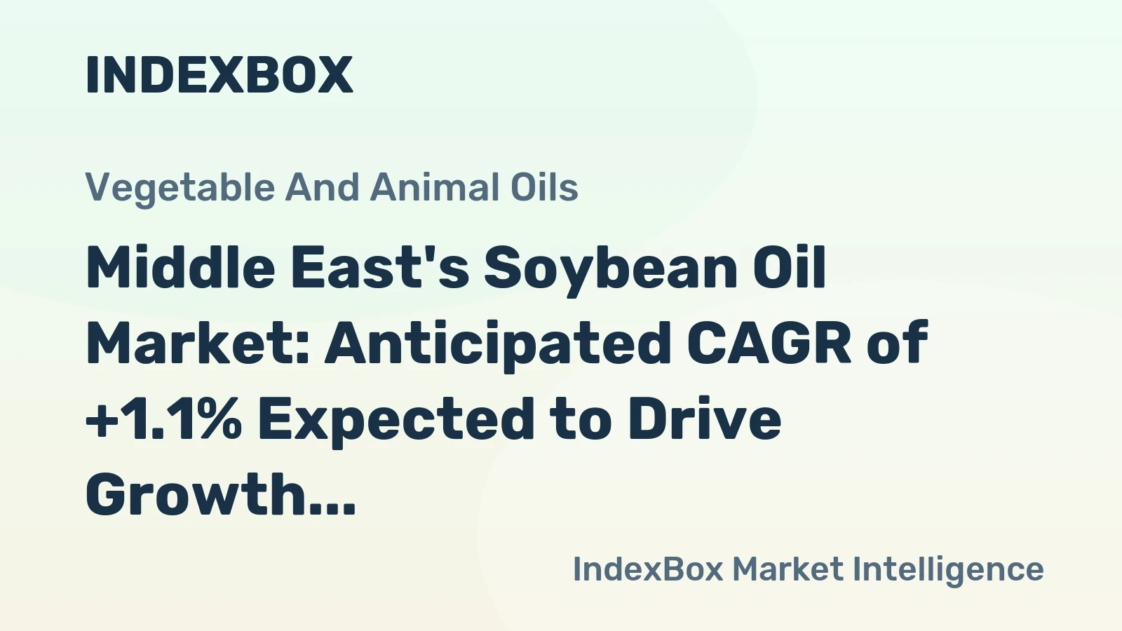 Middle East's Soybean Oil Market: Anticipated CAGR of +1.1% Expected to Drive Growth Over Next Decade