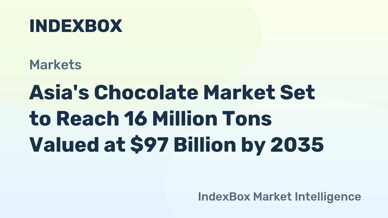 Asia's Chocolate Market Set to Reach 16 Million Tons Valued at $97 Billion by 2035