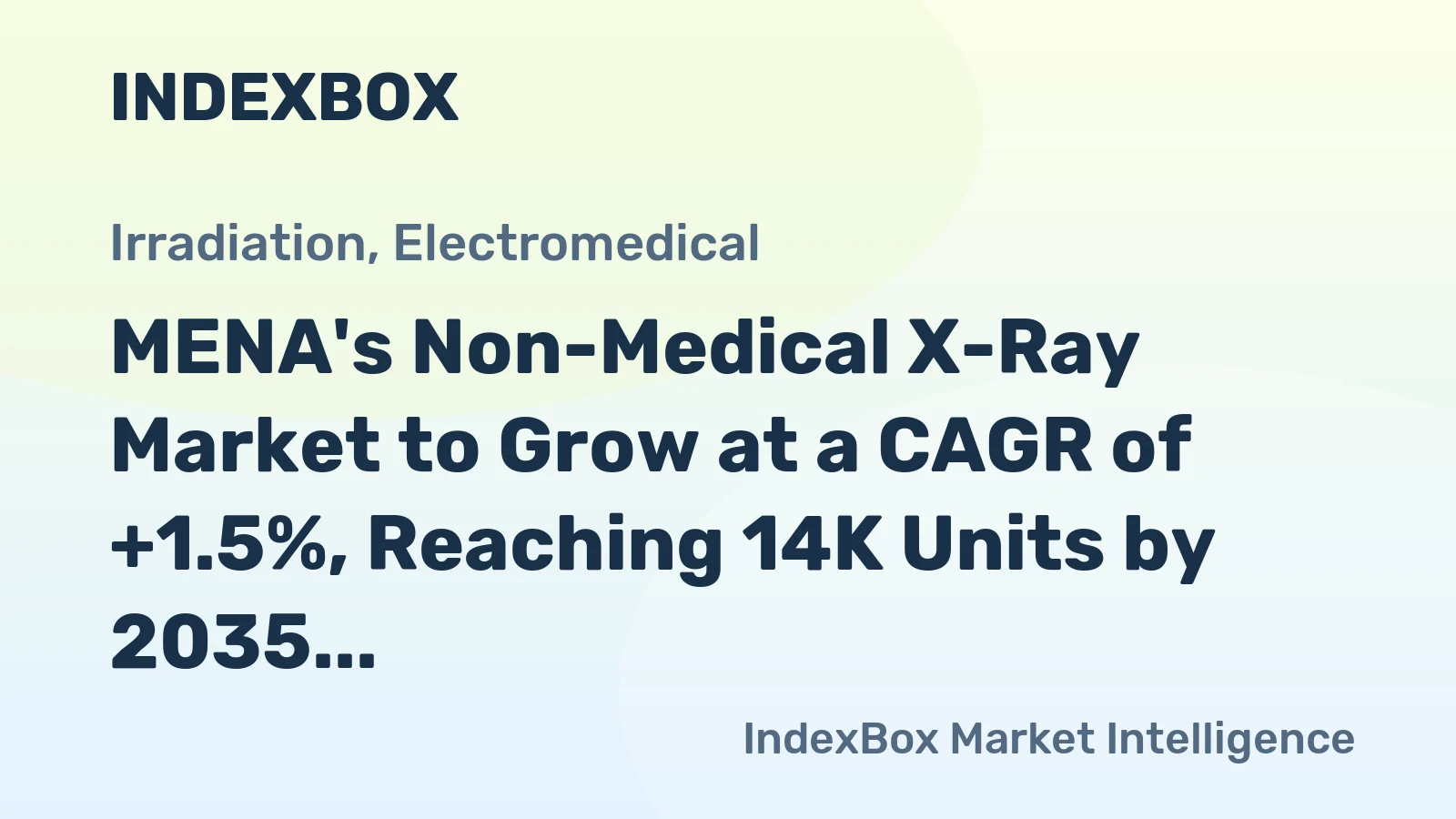MENA's Non-Medical X-Ray Market to Grow at a CAGR of +1.5%, Reaching 14K Units by 2035