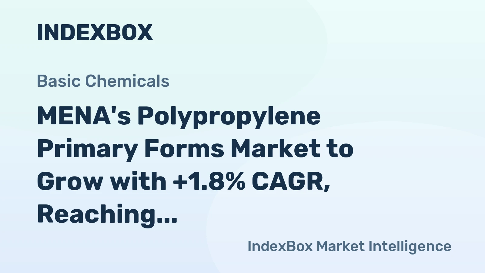 MENA's Polypropylene Primary Forms Market to Grow with +1.8% CAGR, Reaching $11.4B by 2035