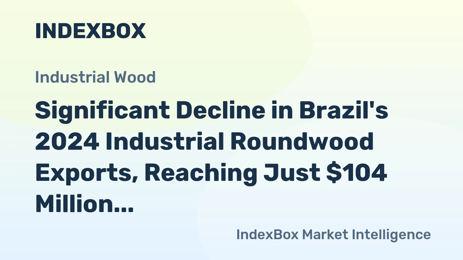 Significant Decline in Brazil's 2024 Industrial Roundwood Exports, Reaching Just $104 Million