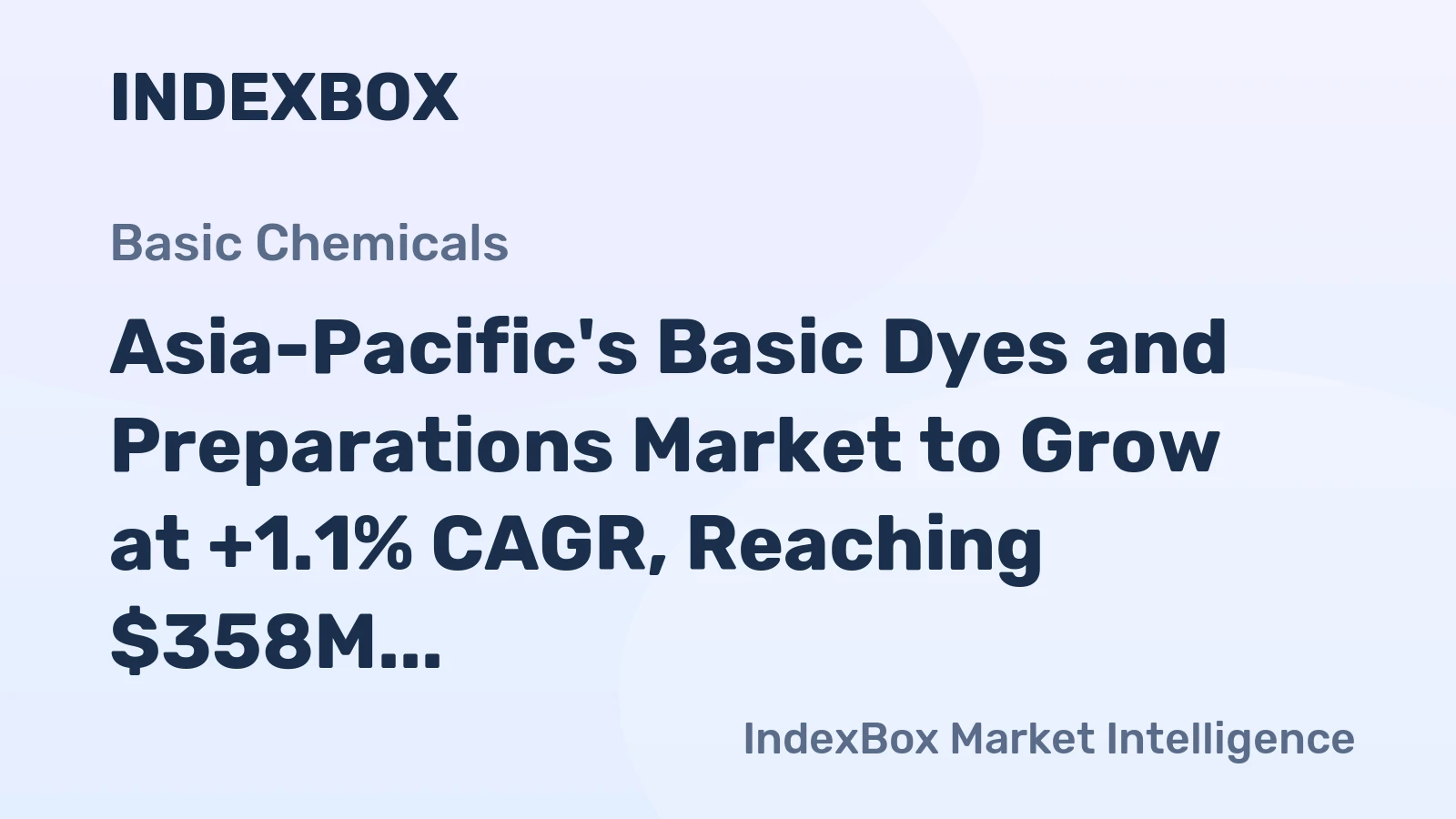 Asia-Pacific's Basic Dyes and Preparations Market to Grow at +1.1% CAGR, Reaching $358M by 2035