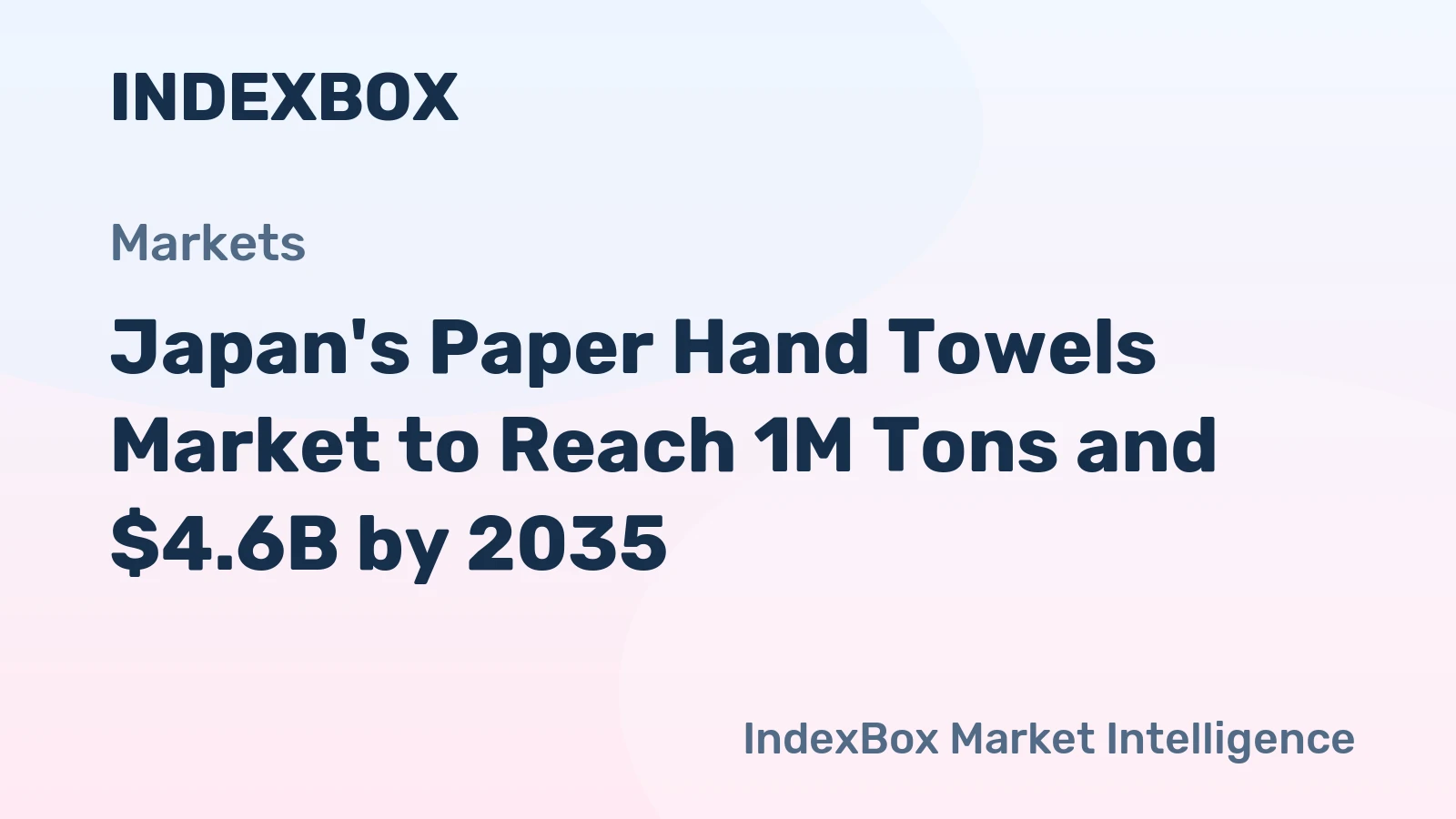 Japan's Paper Hand Towels Market to Reach 1M Tons and $4.6B by 2035
