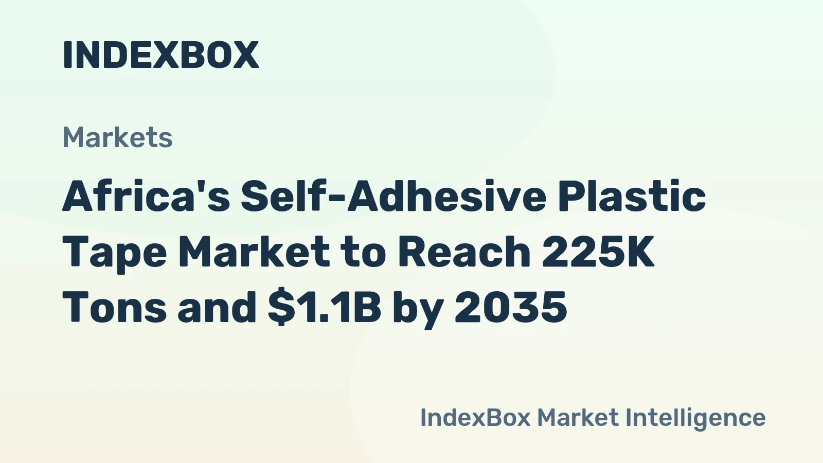 Africa's Self-Adhesive Plastic Tape Market to Reach 225K Tons and $1.1B by 2035