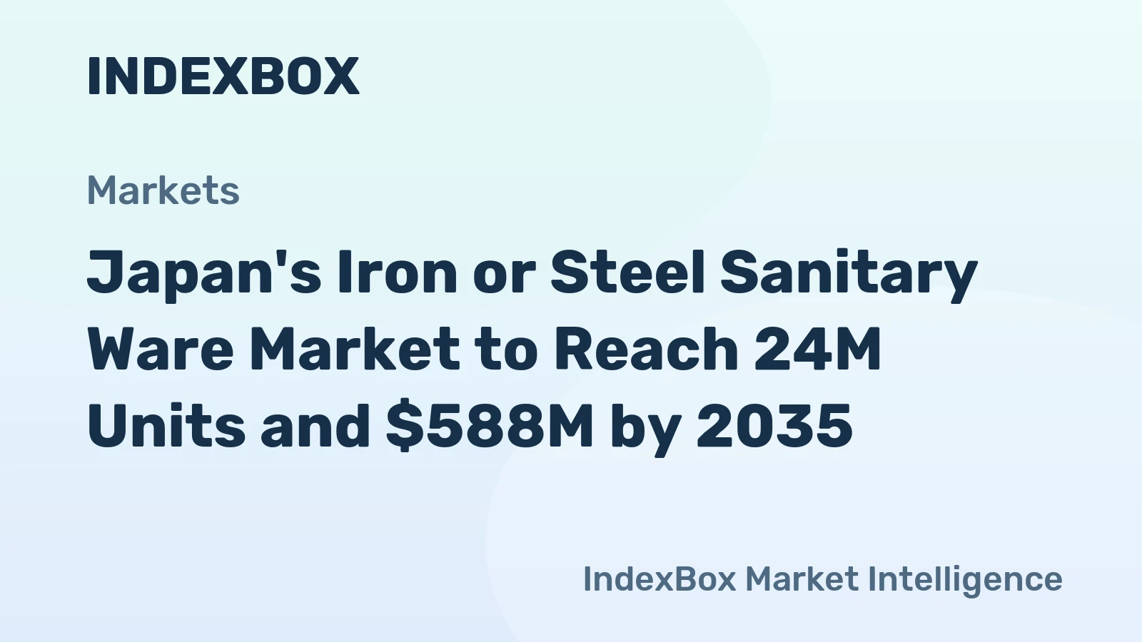 Japan's Iron or Steel Sanitary Ware Market to Reach 24M Units and $588M by 2035