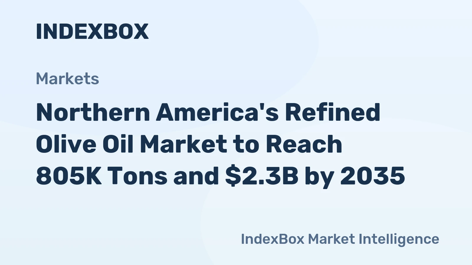 Northern America's Refined Olive Oil Market to Reach 805K Tons and $2.3B by 2035