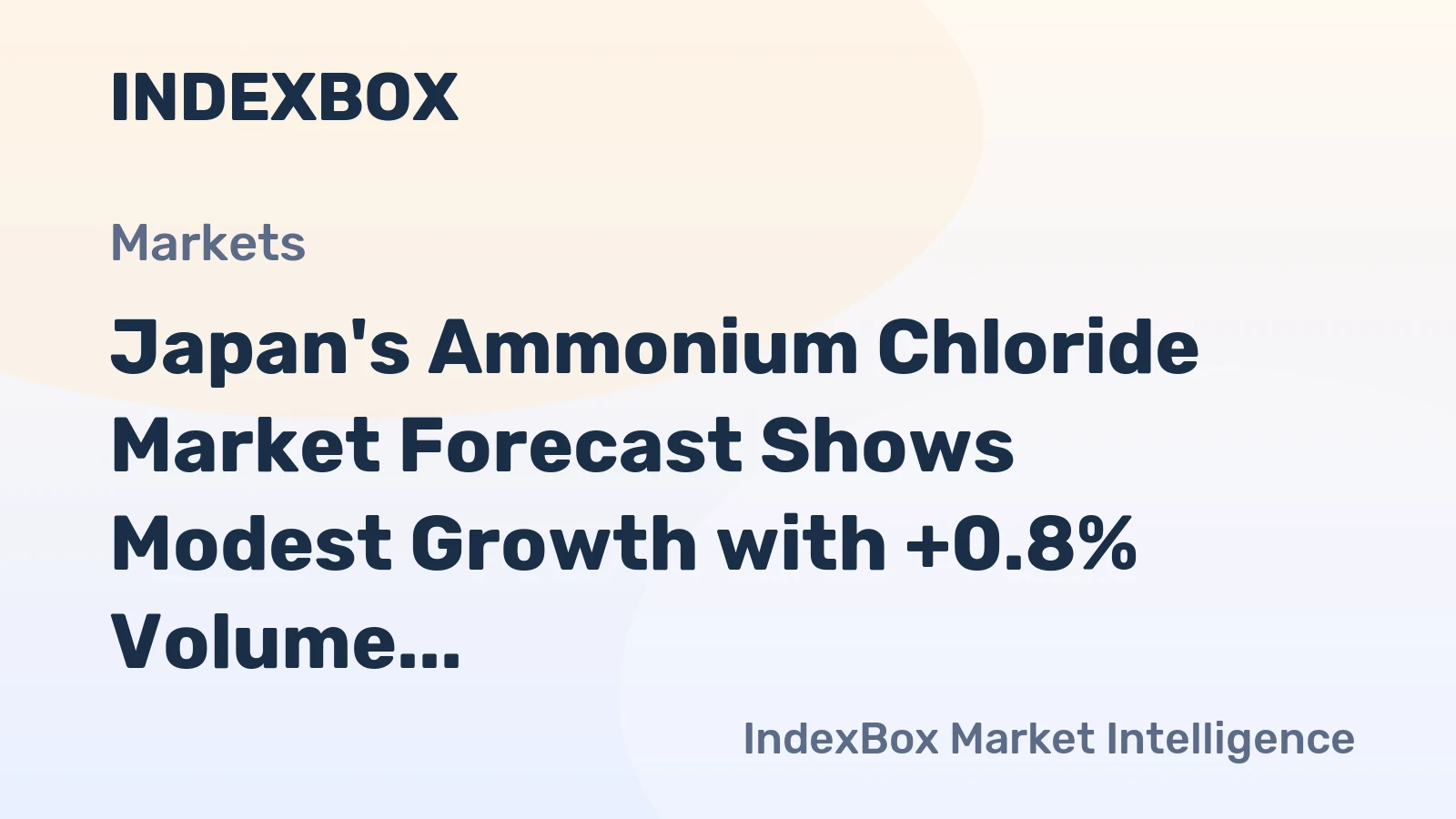 Japan's Ammonium Chloride Market Forecast Shows Modest Growth with +0.8% Volume CAGR Through 2035