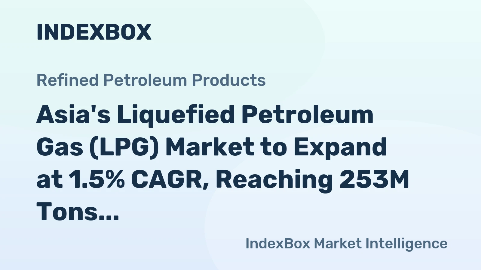 Asia's Liquefied Petroleum Gas (LPG) Market to Expand at 1.5% CAGR, Reaching 253M Tons by 2035