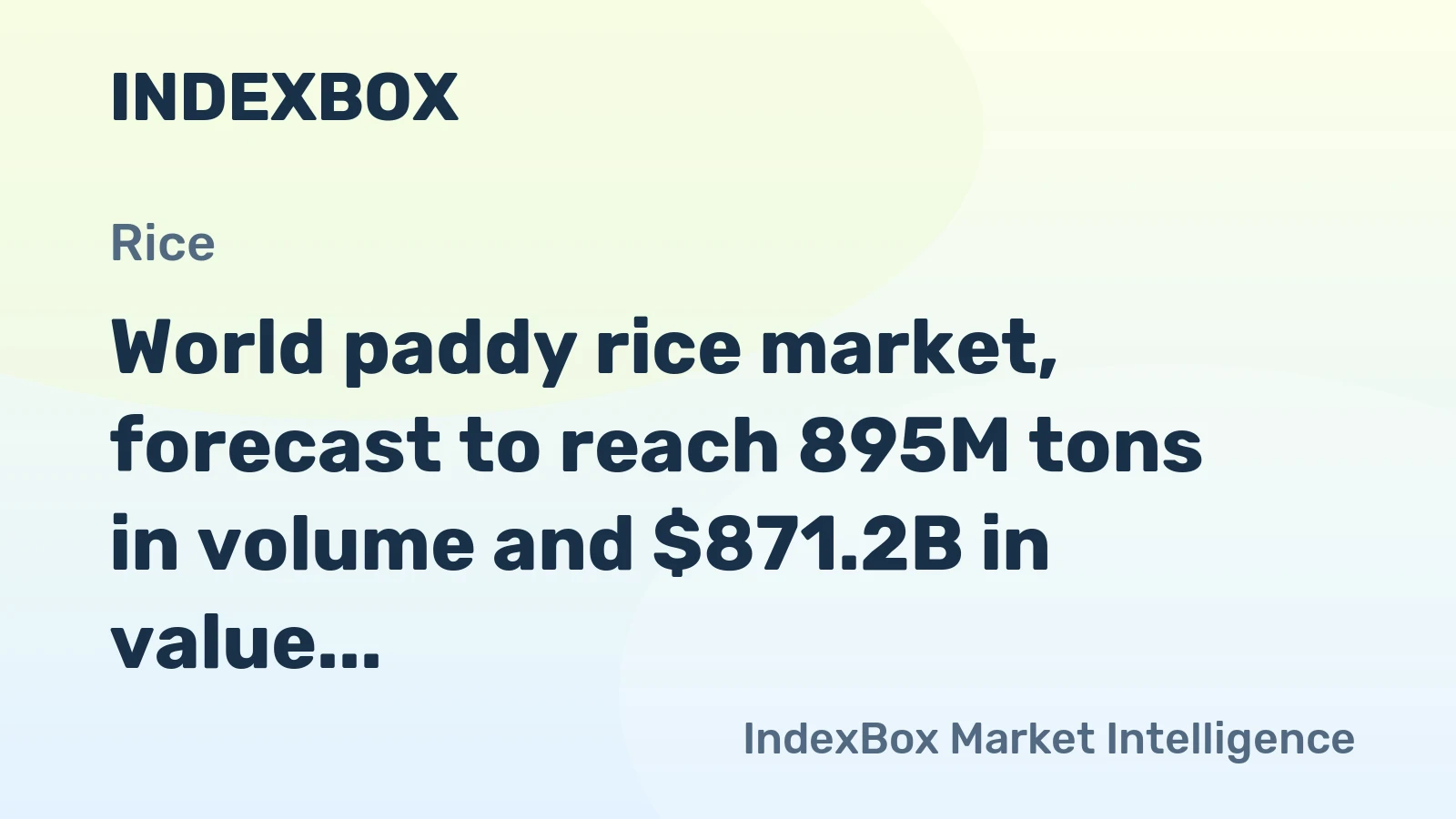 World paddy rice market, forecast to reach 895M tons in volume and $871.2B in value by 2035, continues its steady growth trajectory.