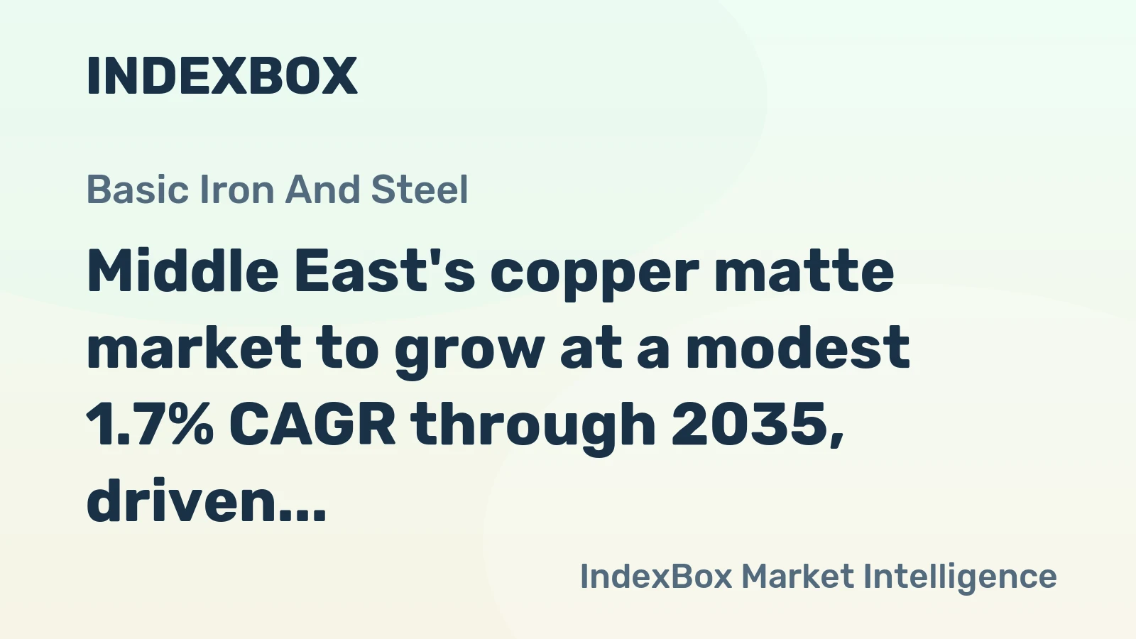 Middle East's copper matte market to grow at a modest 1.7% CAGR through 2035, driven by rising regional demand.