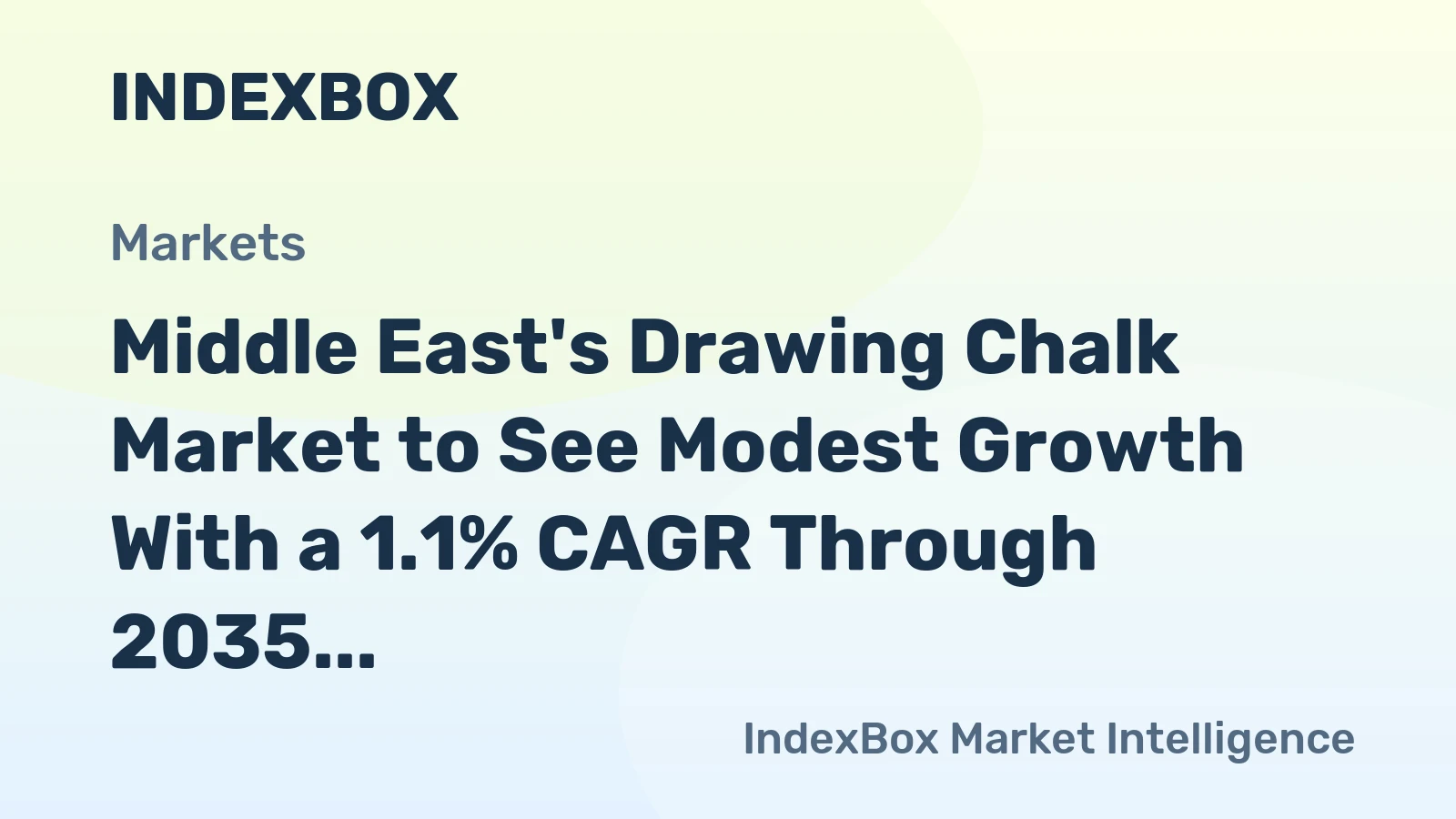 Middle East's Drawing Chalk Market to See Modest Growth With a 1.1% CAGR Through 2035