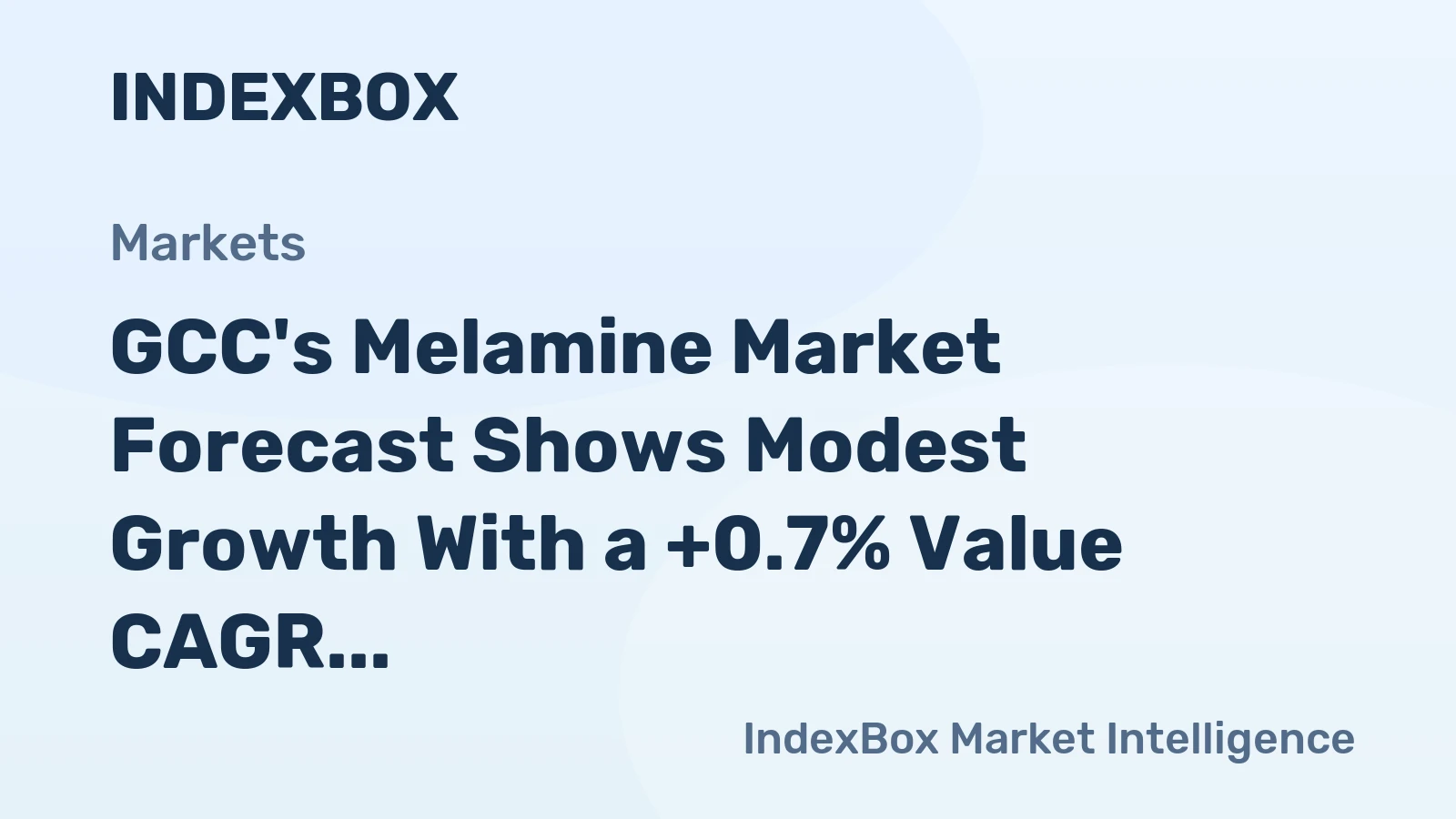 GCC's Melamine Market Forecast Shows Modest Growth With a +0.7% Value CAGR Through 2035