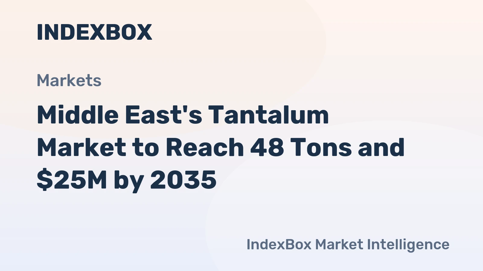 Middle East's Tantalum Market to Reach 48 Tons and $25M by 2035