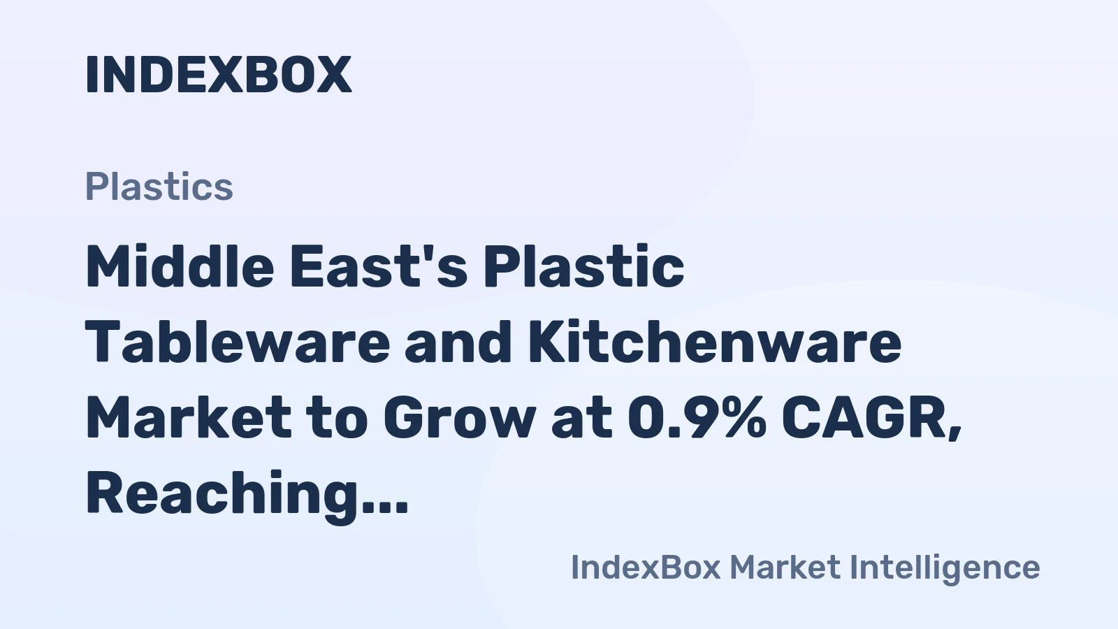 Middle East's Plastic Tableware and Kitchenware Market to Grow at 0.9% CAGR, Reaching $2.7B by 2035