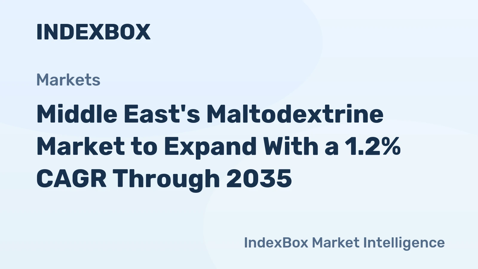 Middle East's Maltodextrine Market to Expand With a 1.2% CAGR Through 2035