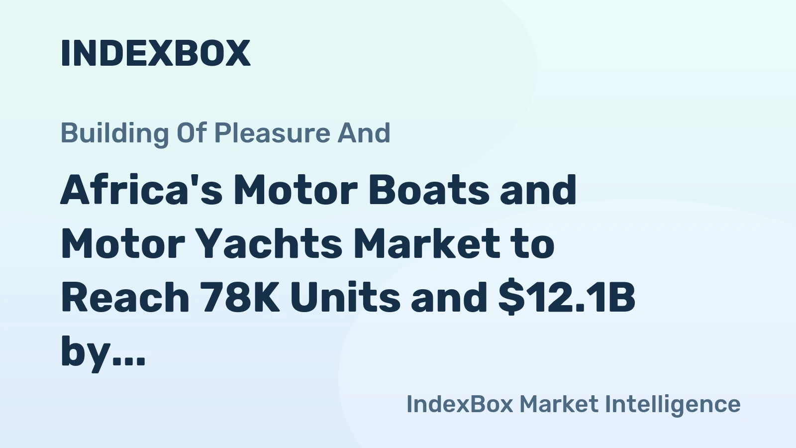 Africa's Motor Boats and Motor Yachts Market to Reach 78K Units and $12.1B by 2035