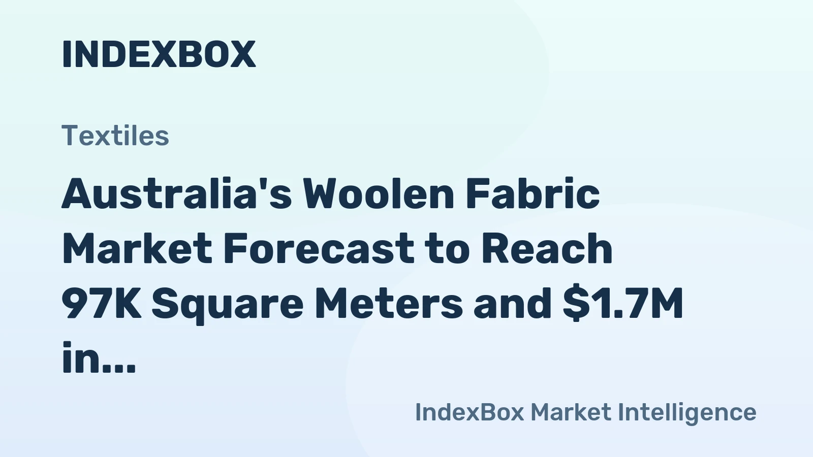 Australia's Woolen Fabric Market Forecast to Reach 97K Square Meters and $1.7M in Value by 2035