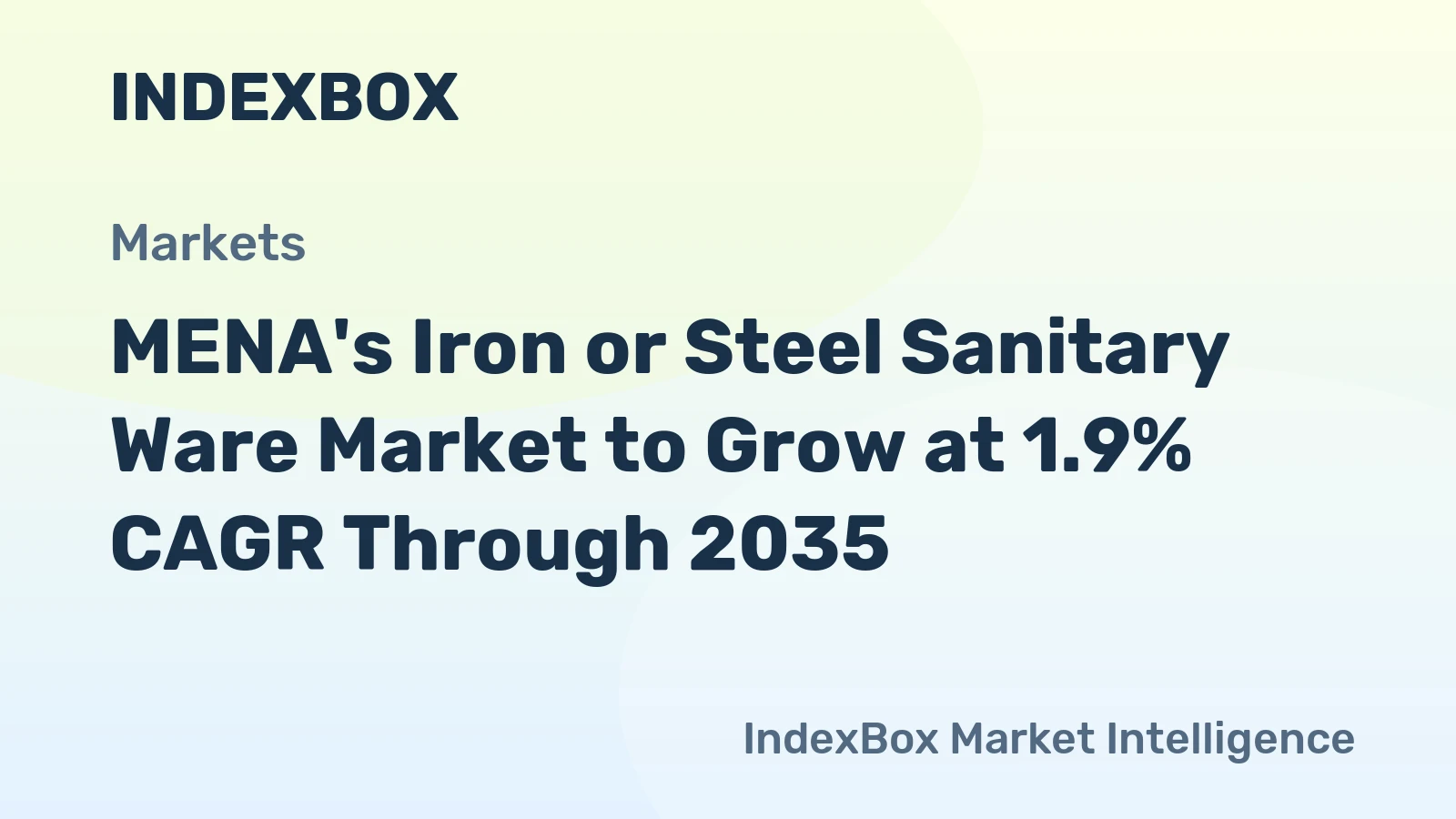 MENA's Iron or Steel Sanitary Ware Market to Grow at 1.9% CAGR Through 2035